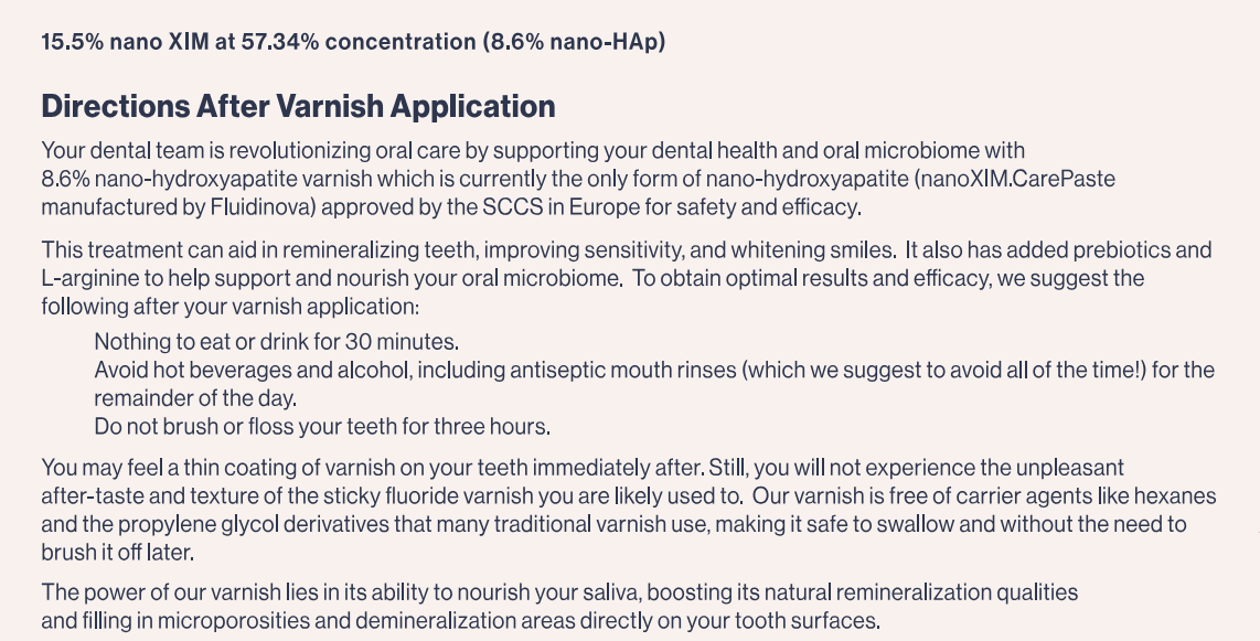 Fluoride Free Hydroxyapatite Varnish Jeffrey S Tatarin DDS Fluoride Free Hydroxyapatite Varnish Jeffrey S Tatarin DDS